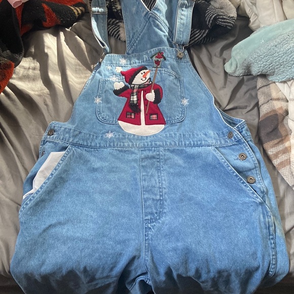 Christopher & Banks | Jeans | Christipherbanks Snowman Overalls | Poshmark